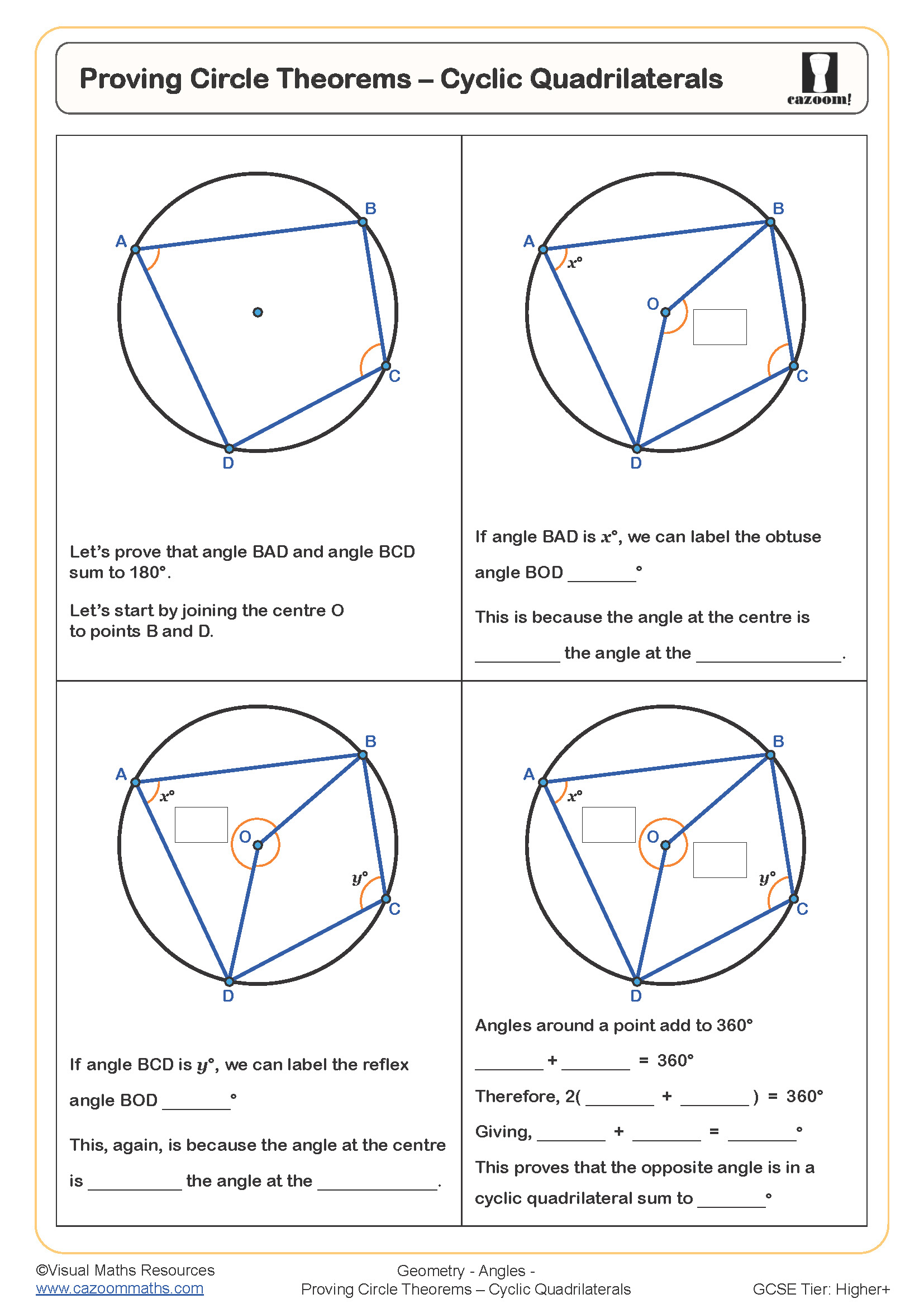 Circle Theorems PDF Worksheets | Fun and Engaging Geometry Worksheets
